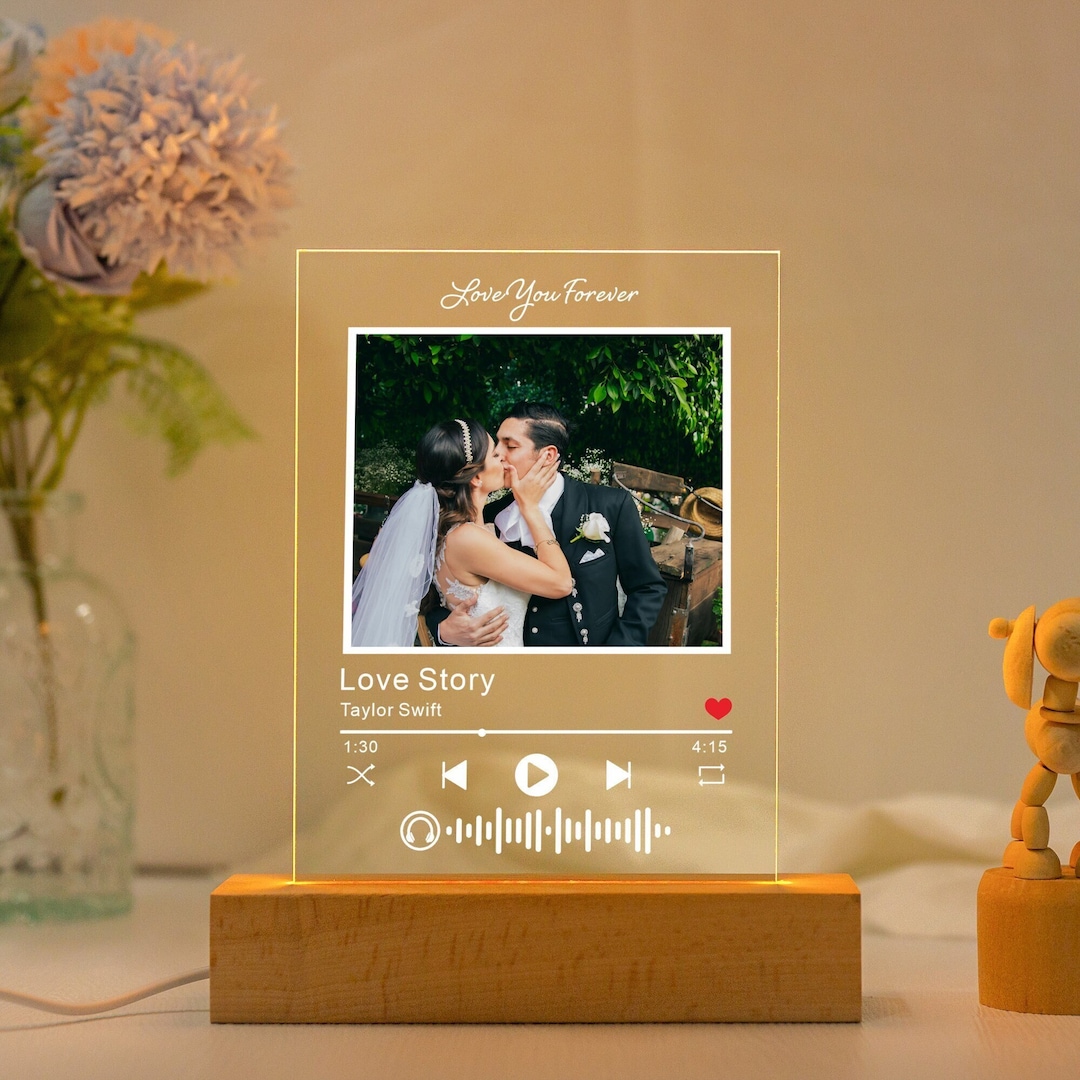 Custom Music Plaque, Muisc Photo Frame, Song Plaque, Photo Music Gift ...