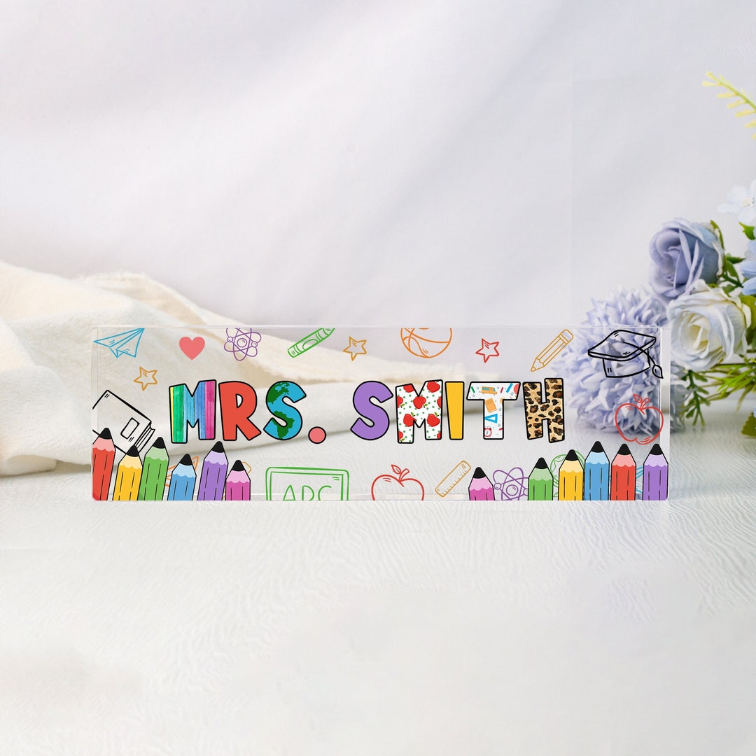 Custom Teacher Desk Name Plate,teacher Name Plate,personalized Name ...