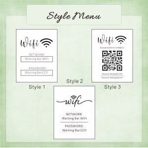 Wifi Password Sign, Wifi QR Code Sign, Wifi Network and Password Sign ...