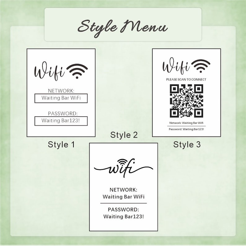 Custom Wifi Sign, Wifi QR Code Sign, Wifi Sign With Network and ...