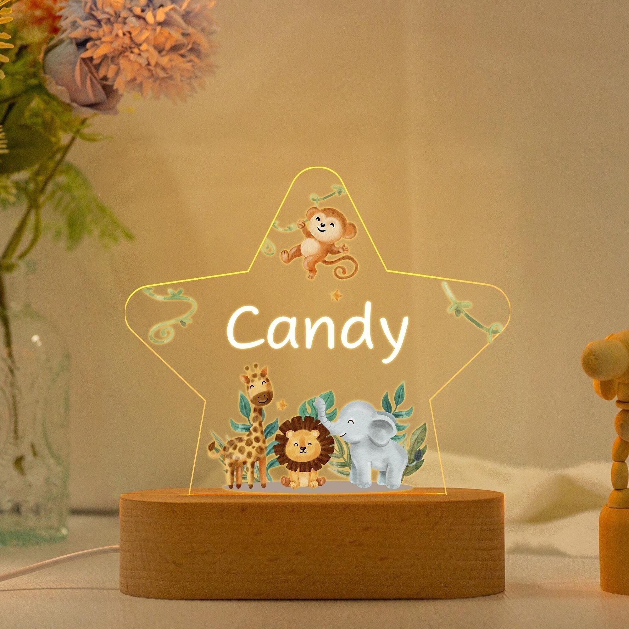 Personalised LED Nursery Lamp,rainbow Night Light,kids Night Light Gift ...