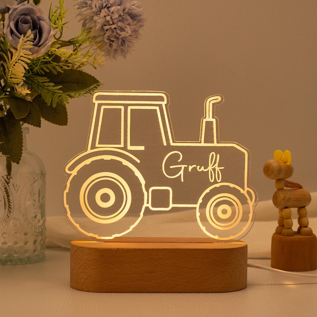 Personalised Tractor Night Light,nursery Decor,kids Gift,night Light ...
