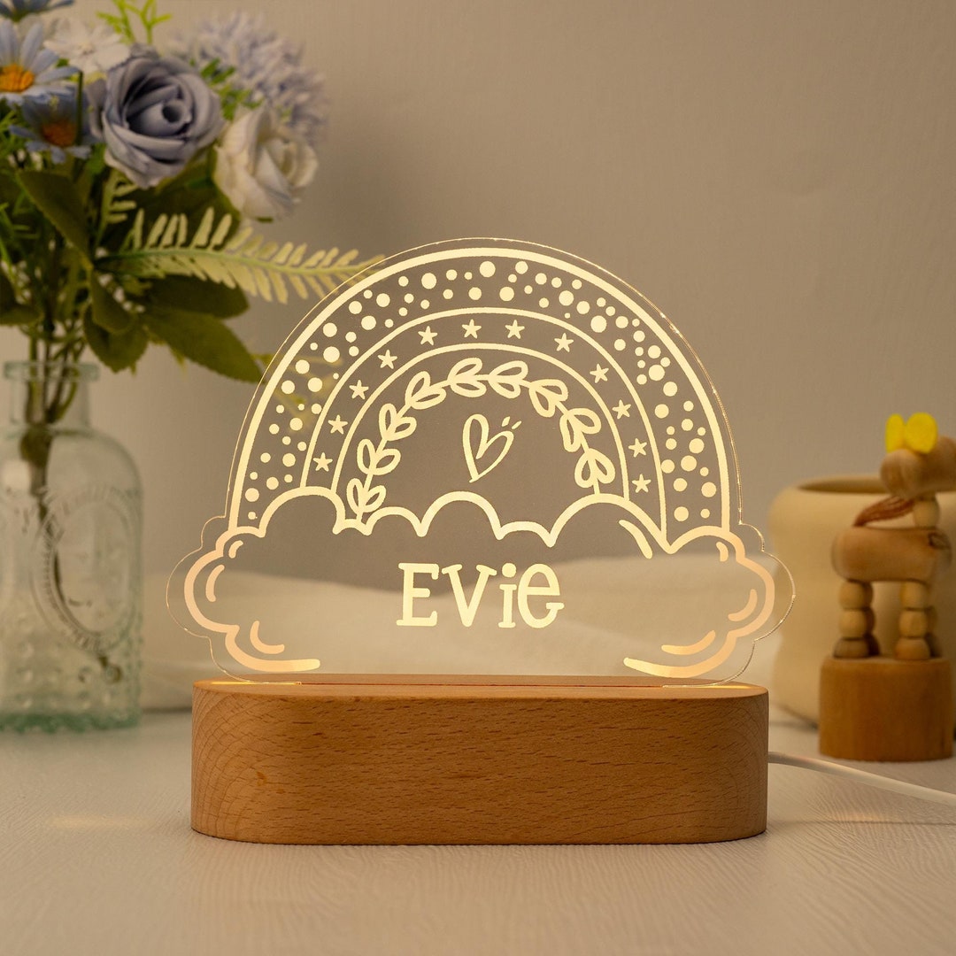 Personalized Rainbow Night Light,personalized Night Light,baby Gift ...