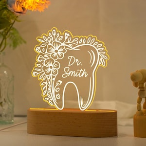 Custom LED Tooth Lamp for Graduation,personalized Dentist Night Light ...