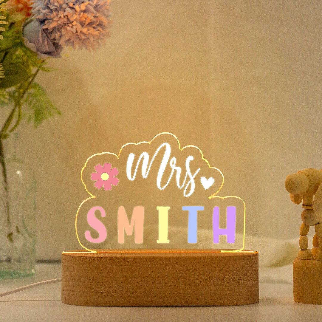 Custom Name Light,teacher Appreciation Gift,personalized Teacher Desk ...