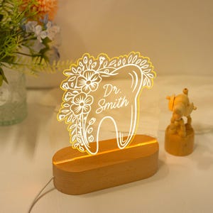 Custom LED Tooth Lamp for Graduation,personalized Dentist Night Light ...