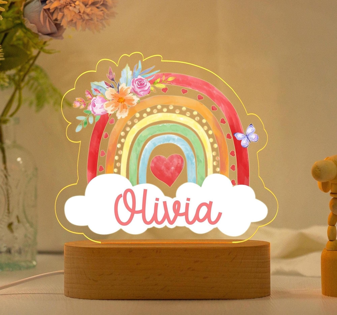 Personalized Night Light,cute Rainbow Night Light,custom Night Light ...