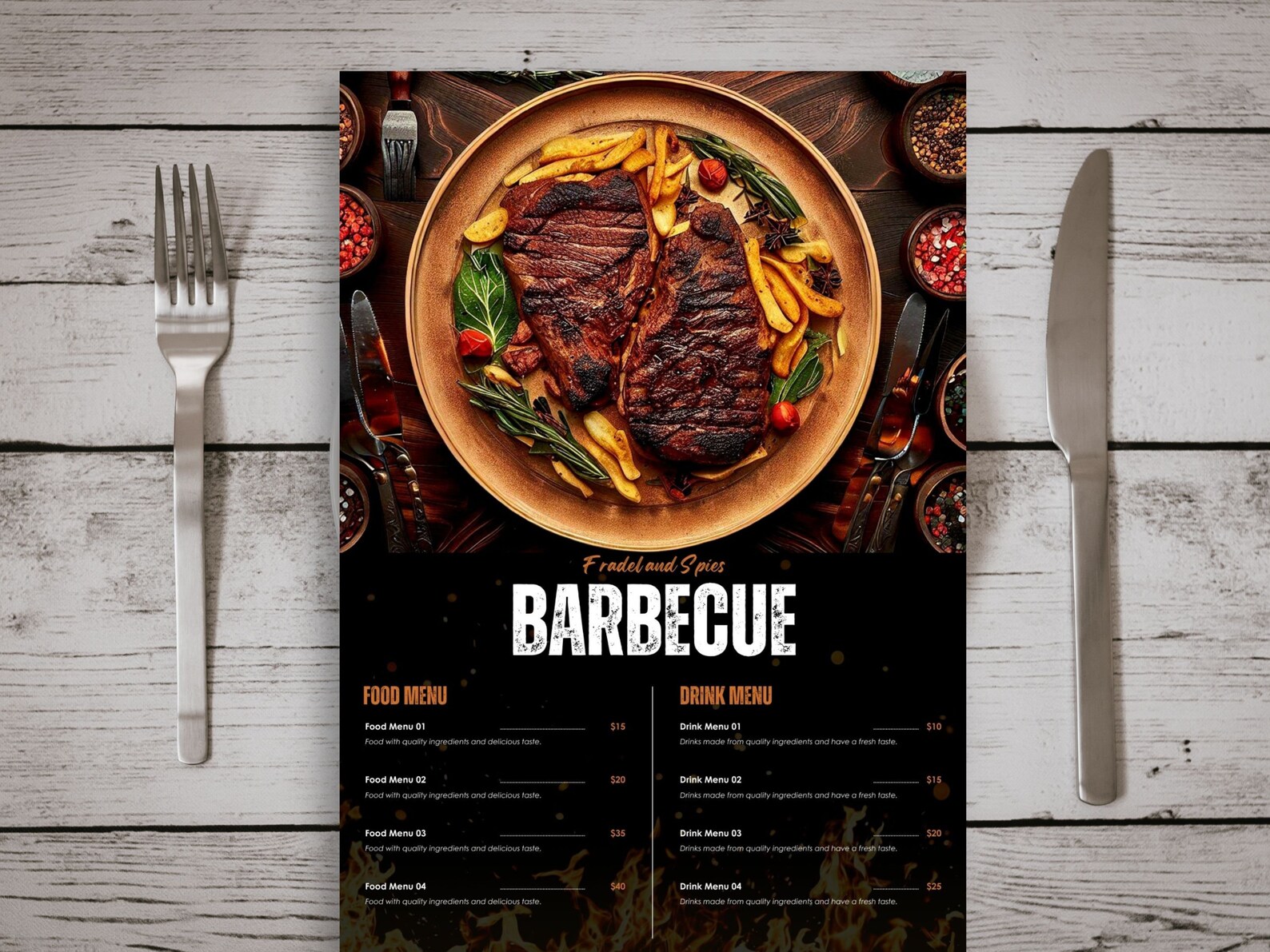 Editable Restaurant Menu Template, Canva Editable Food Menu Template ...