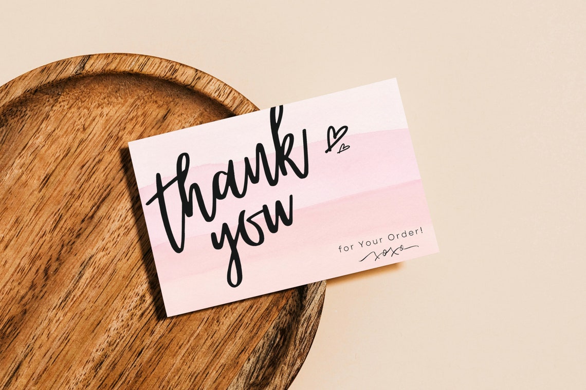 Pack of 5 Editable Thank You Card Templates Canva, Minimalist Printable ...