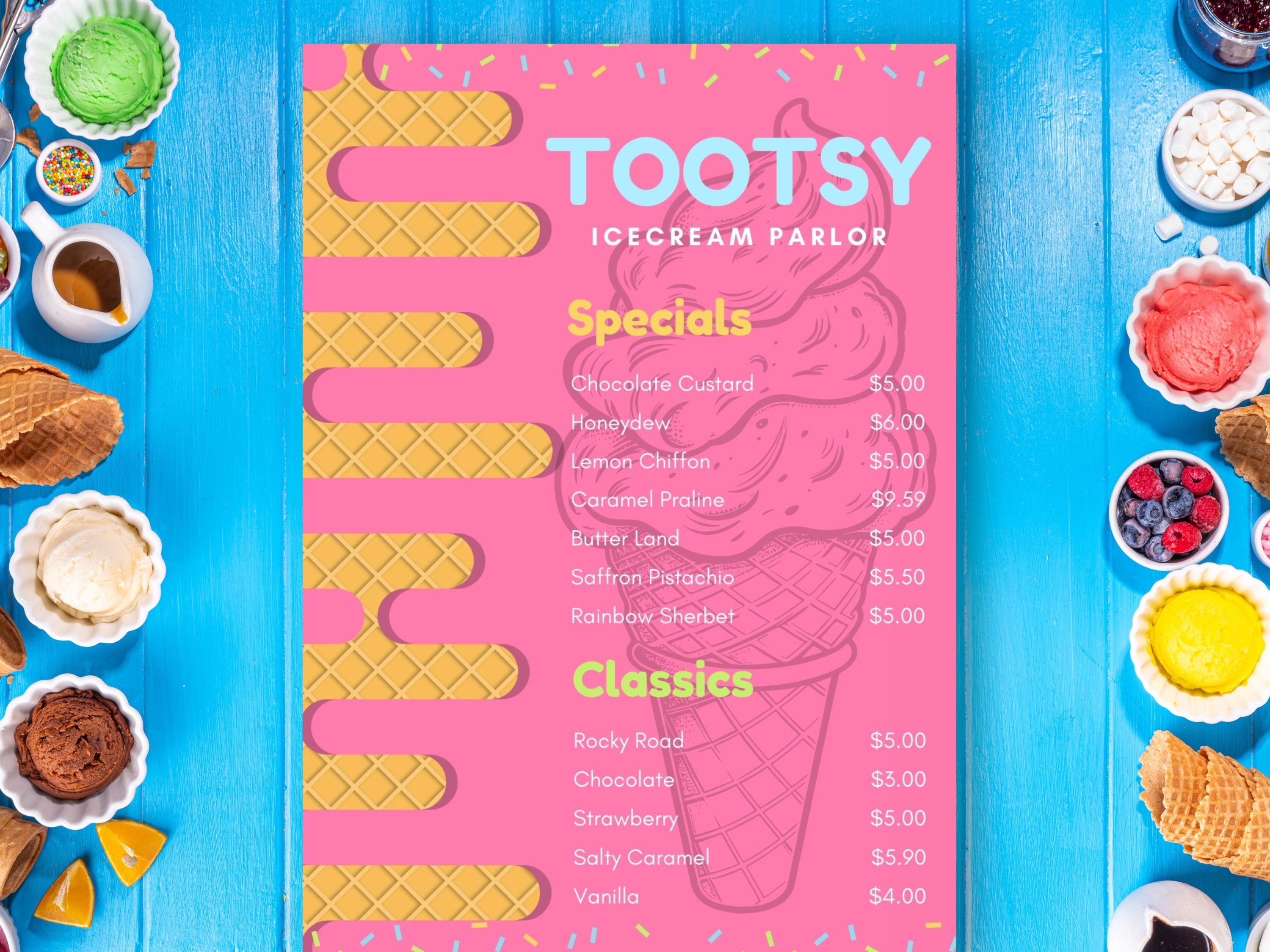 Editable Restaurant Menu Template, Canva Editable Food Menu Template ...