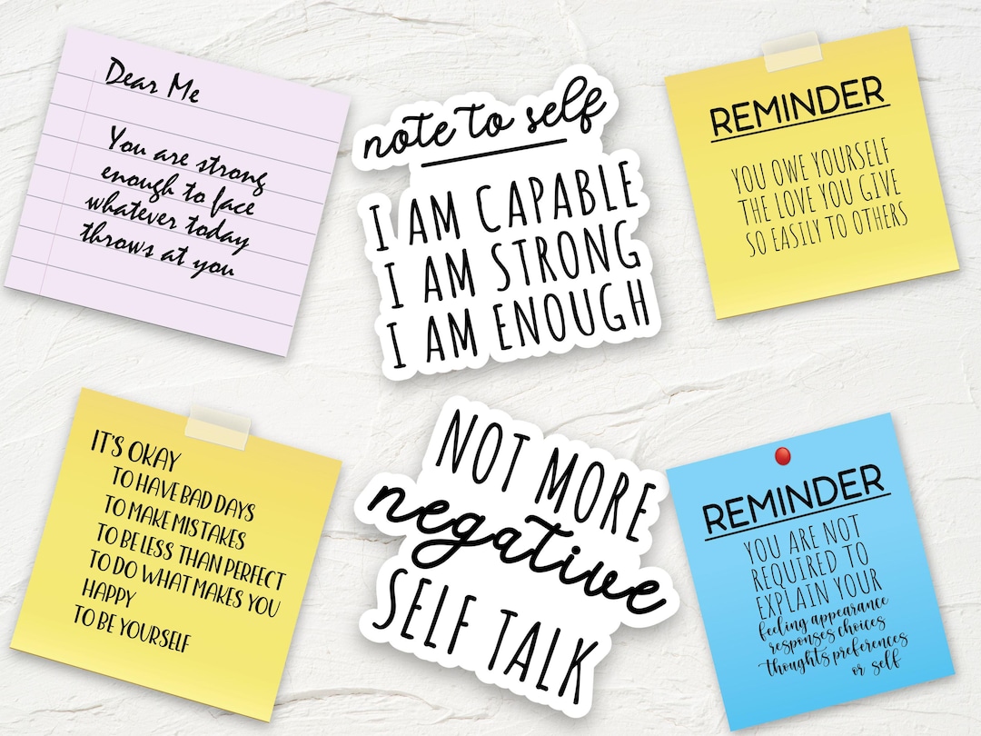 Bundle of 6 Cute Self Affirmations Stickers for Crafting | Positive ...