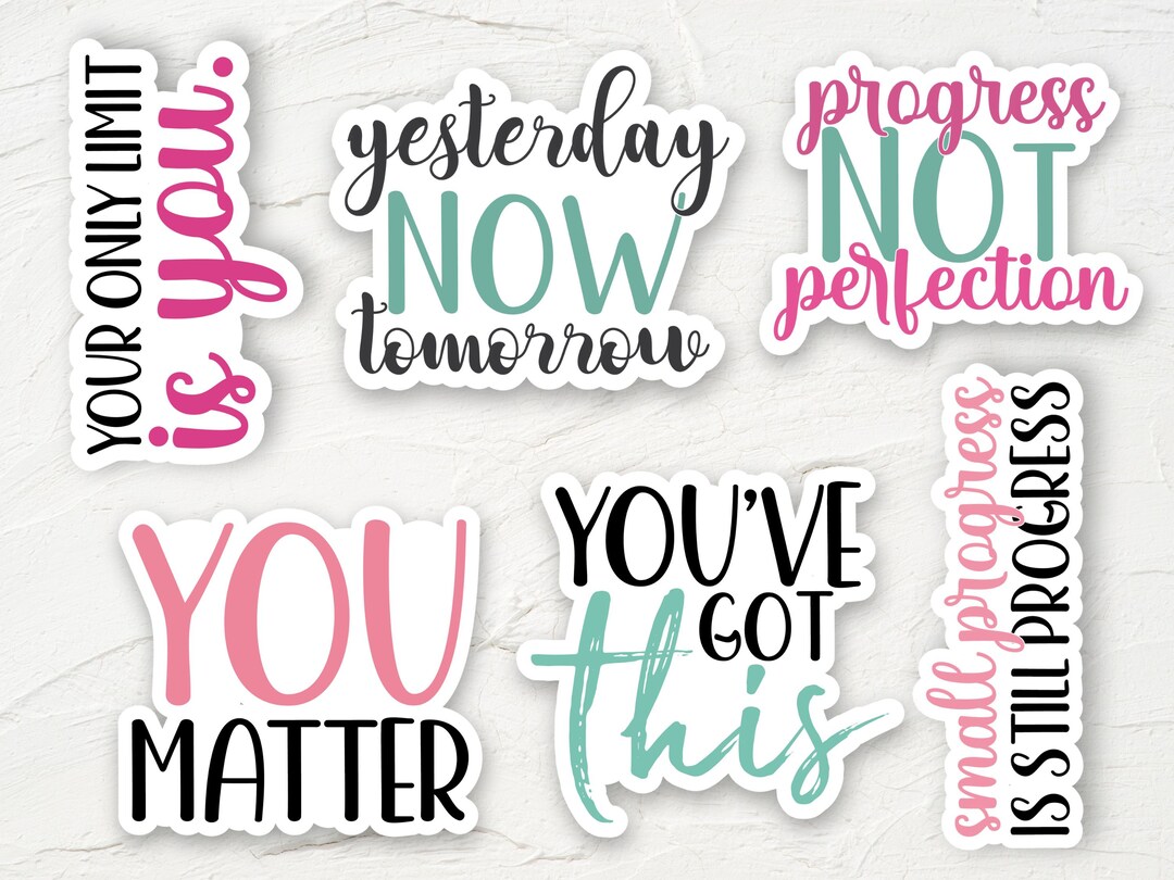 Bundle of 6 Cute Motivational Stickers for Silhouette and Cricut ...