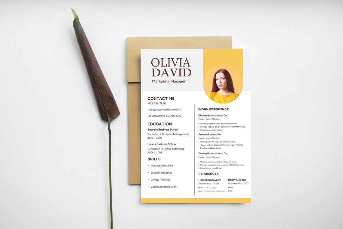 Editable Marketing Manager Resume Template With Photo, Canva Editable ...