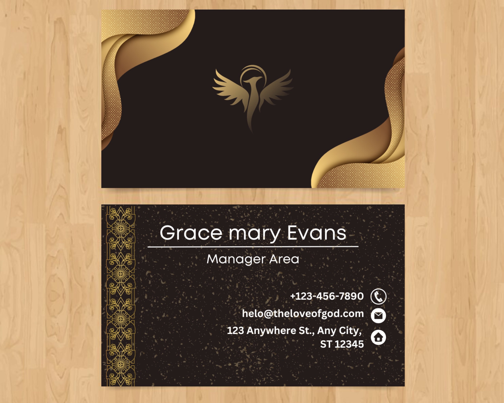 Gold and Black Business Card | Gold and Black Business Card | Elegant ...