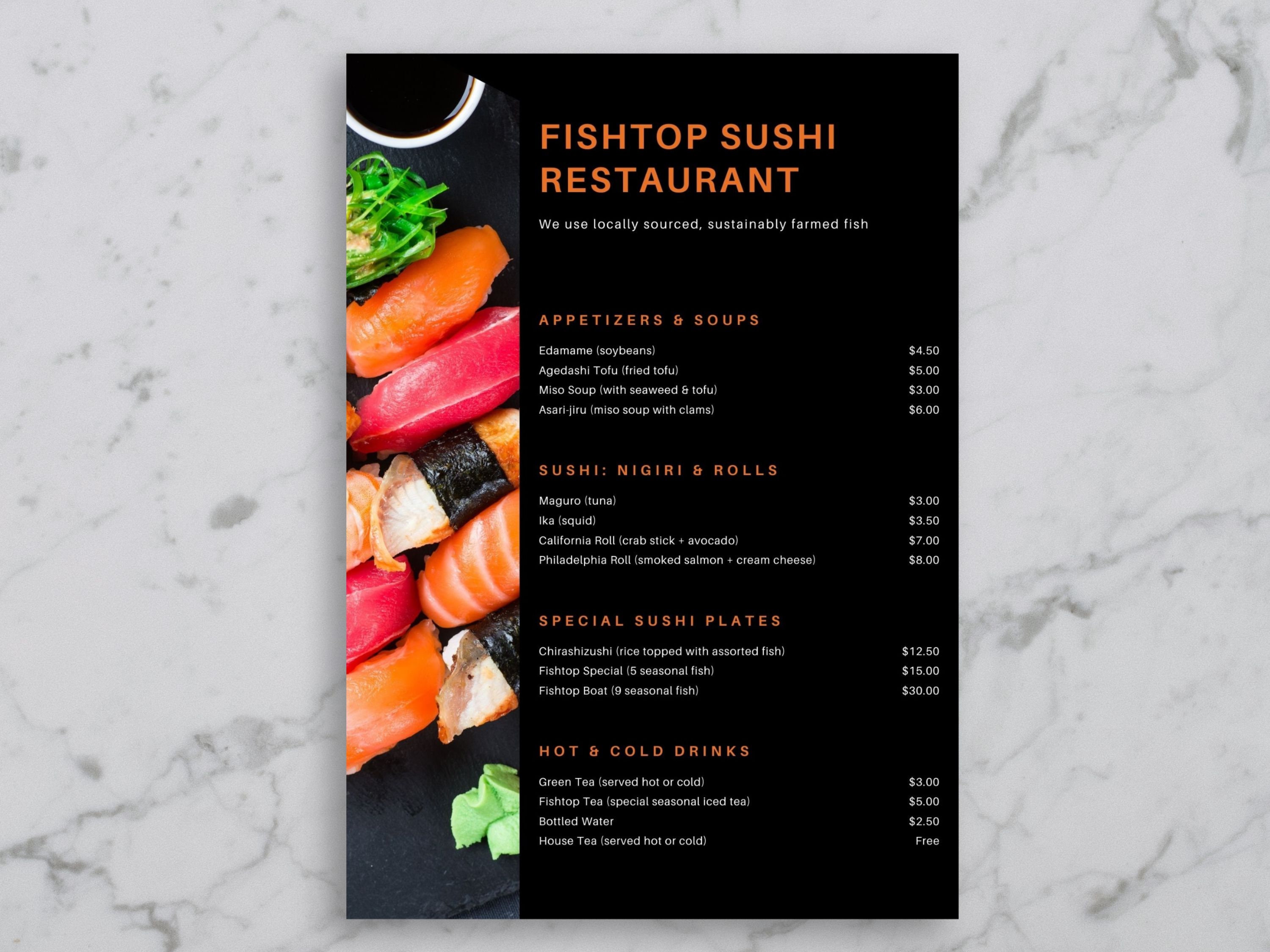 Editable Restaurant Menu Template, Canva Editable Food Menu Template ...