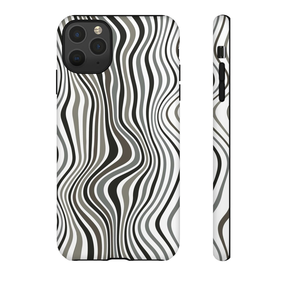 Abstract Swirly Wavy Lines Pattern Tough Phone Cases for iPhone 15 14 ...