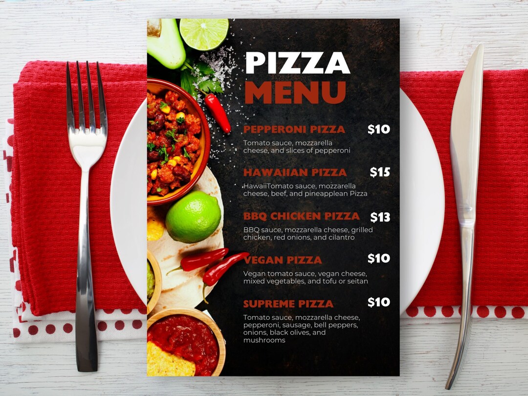 Editable Restaurant Menu Template, Canva Editable Food Menu Template ...