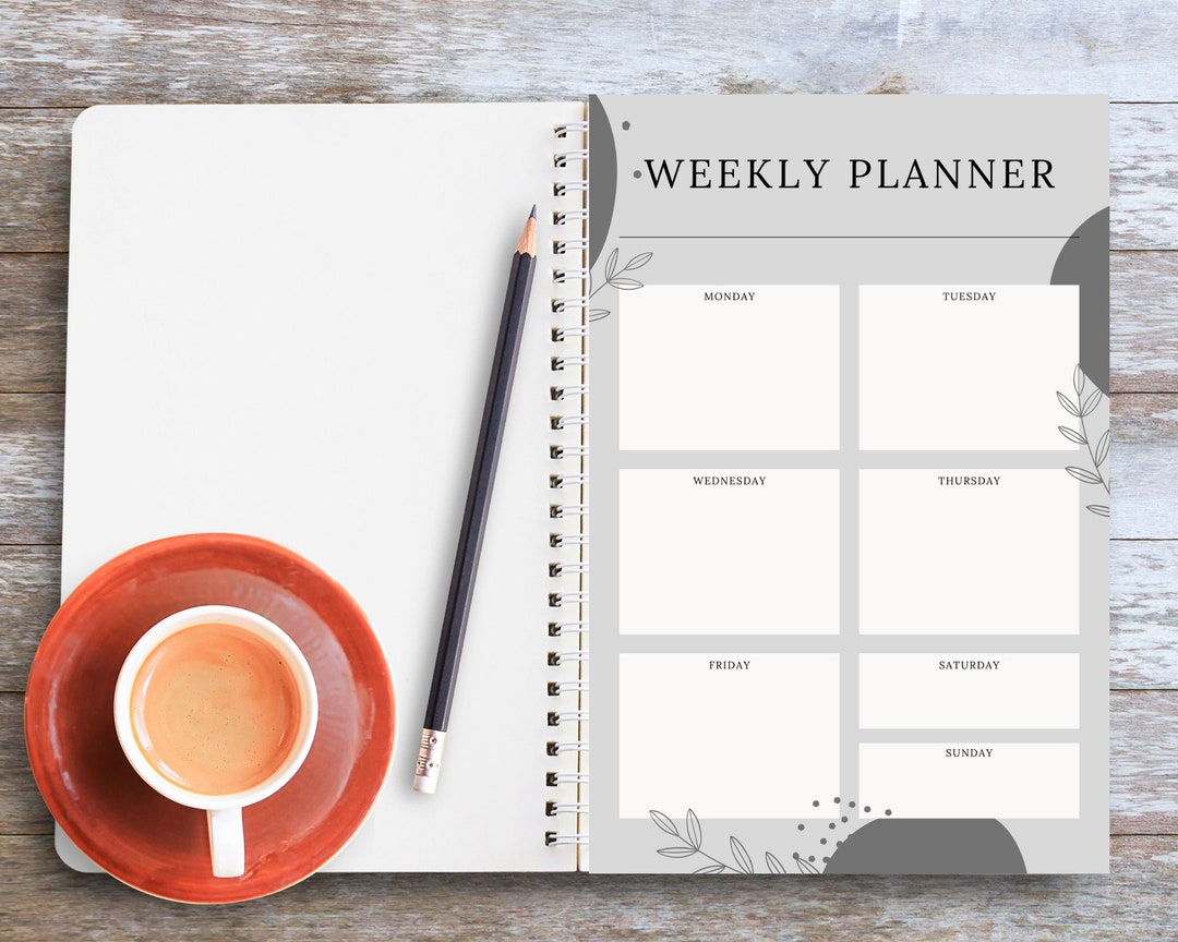 Minimalist Weekly Planner Simple Design Productivity Tool Gift for Him ...