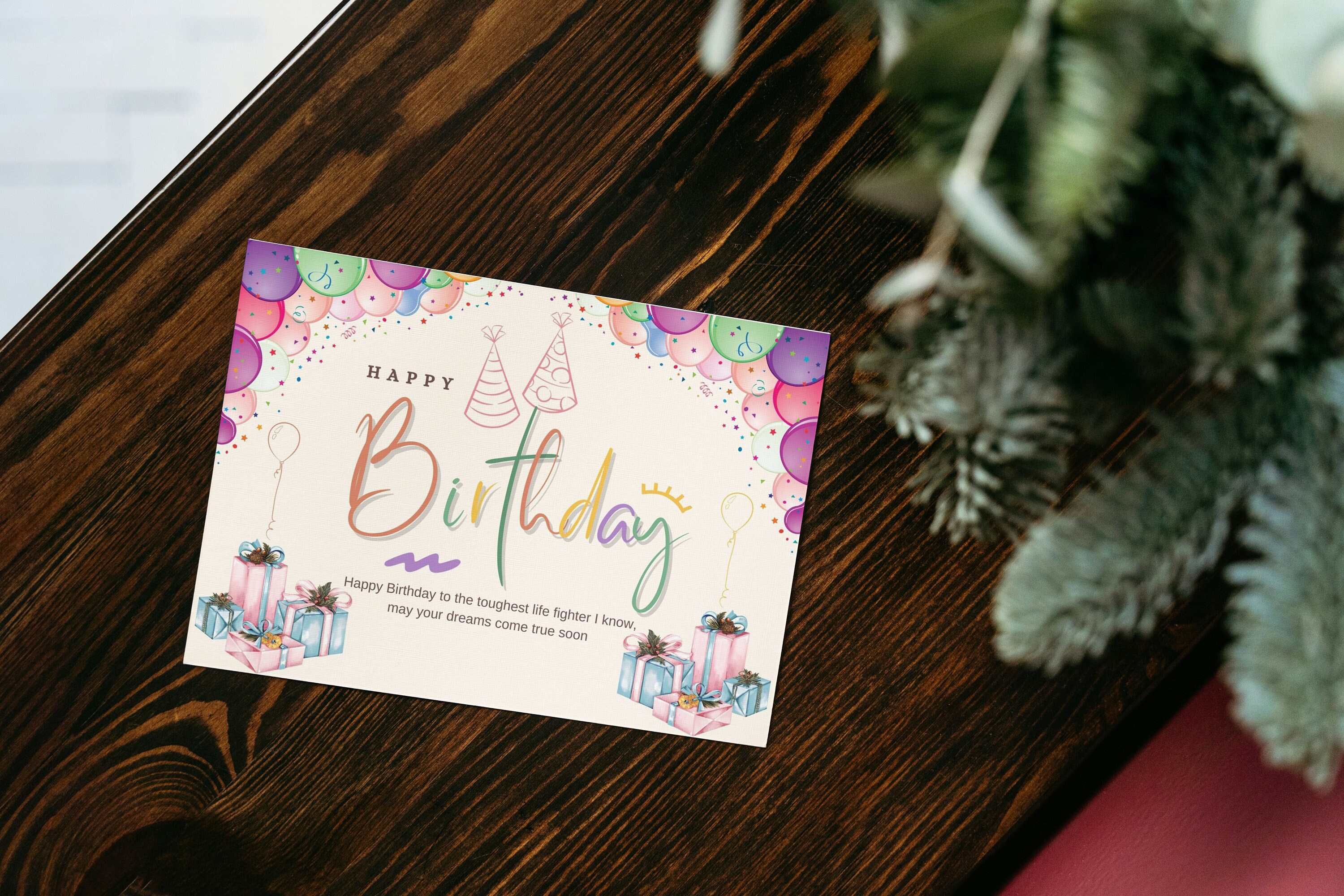 Cute Balloons Happy Birthday Card PDF, Digital Birthday Cards, Print at ...