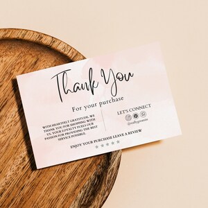Pack of 5 Editable Thank You Card Templates Canva, Minimalist Printable ...