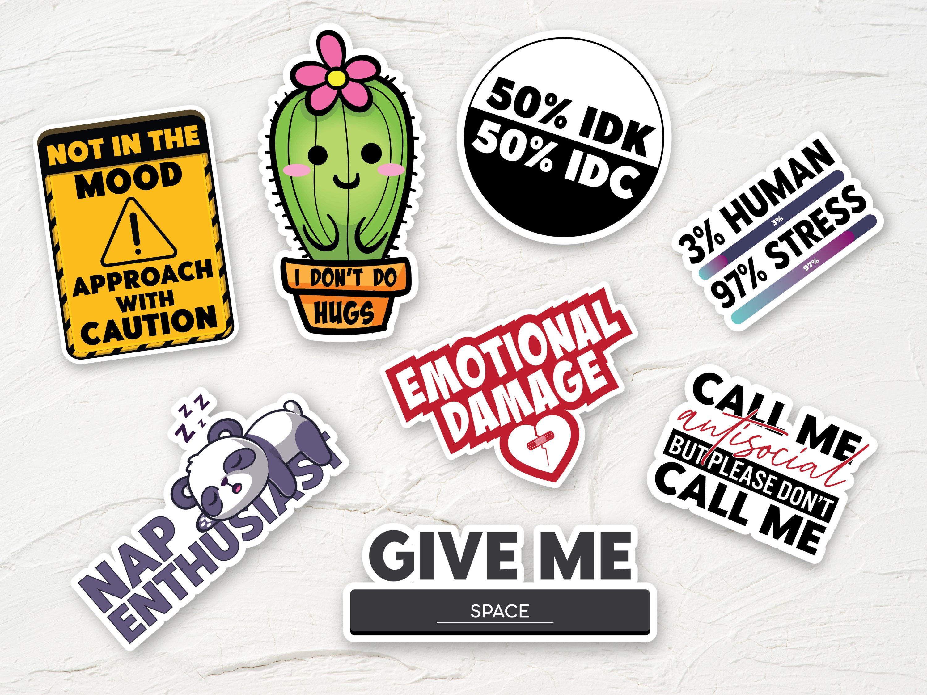 Bundle of 8 Cute Sassy Stickers for Silhouette and Cricut Crafting ...