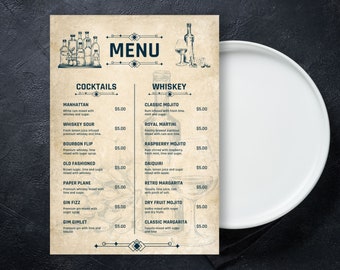 Editable Restaurant Menu Template, Canva Editable Food Menu Template ...