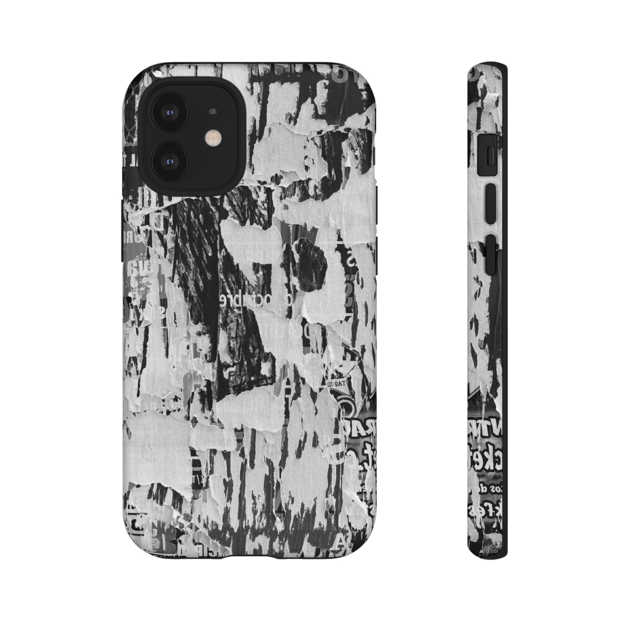 Newspaper Print Abstract Minimalist Tough Phone Cases for iPhone 15 14 ...