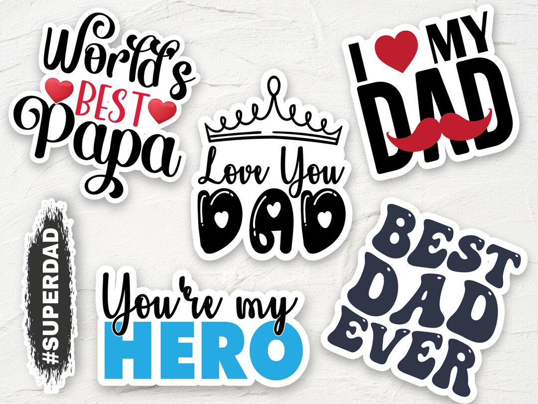 Bundle of 6 Loving Father Stickers for Silhouette and Cricut Crafting ...