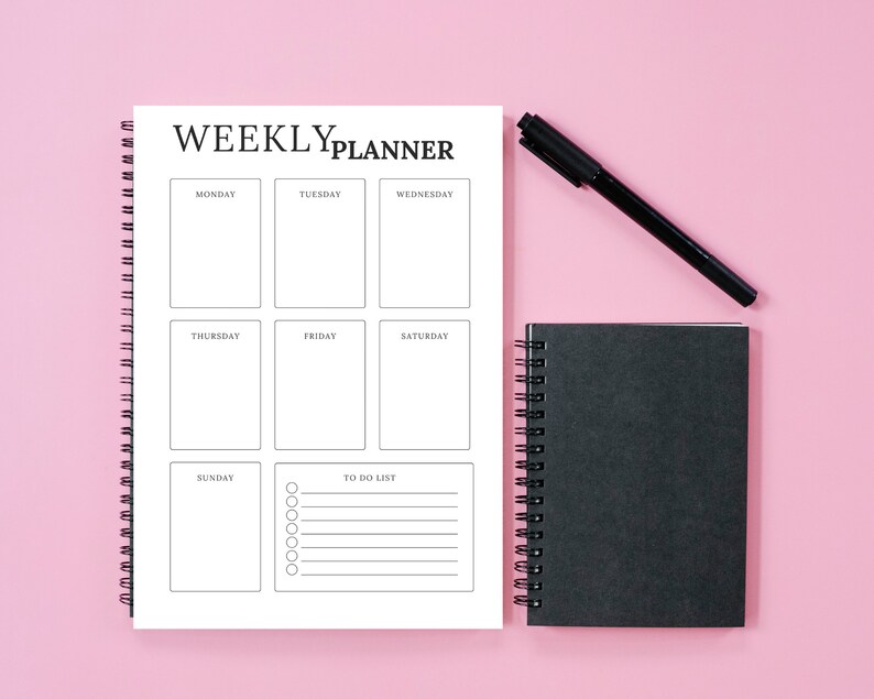 Minimalist Weekly Planner Simple Design Productivity Tool Gift for Him ...