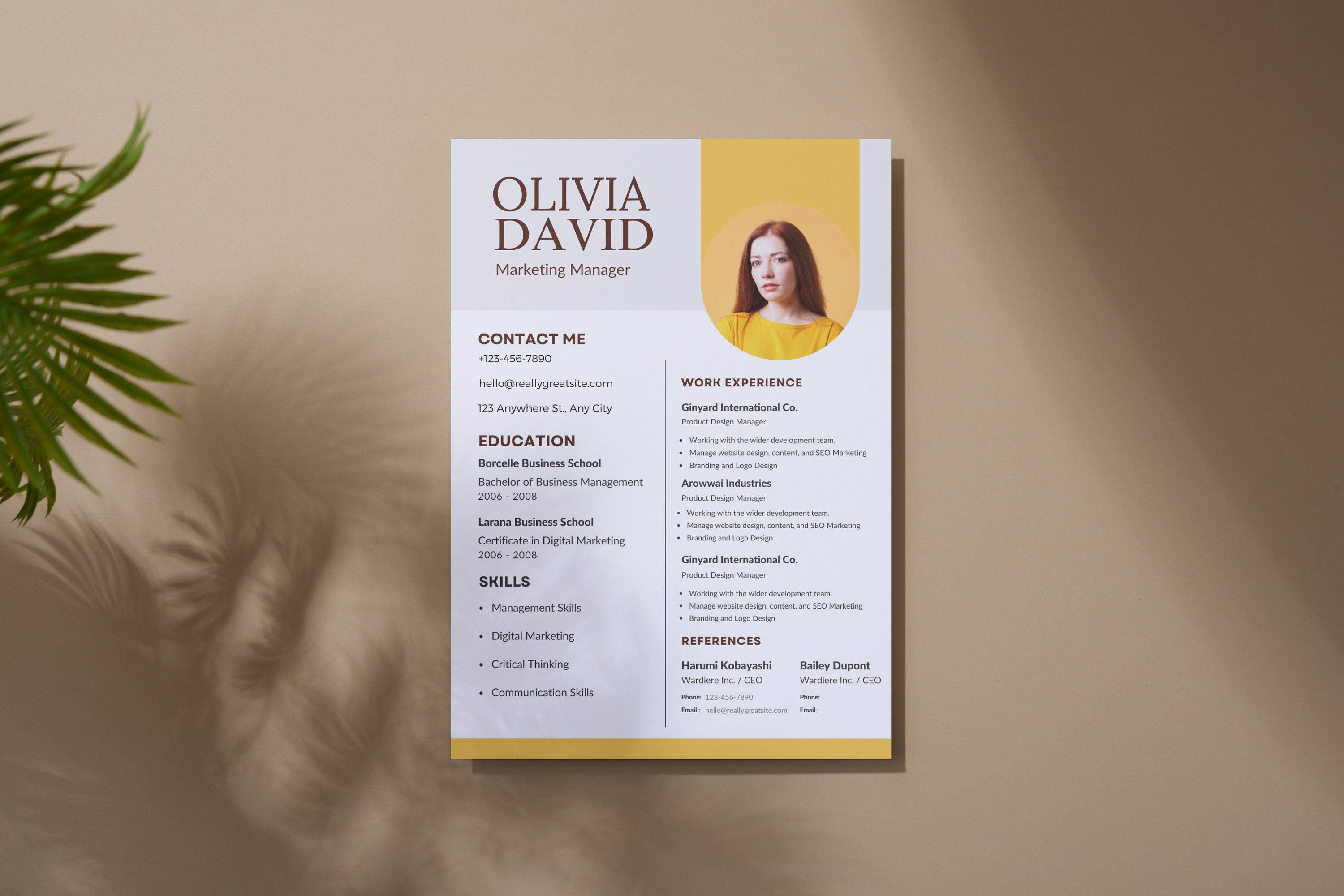 Editable Marketing Manager Resume Template With Photo, Canva Editable ...