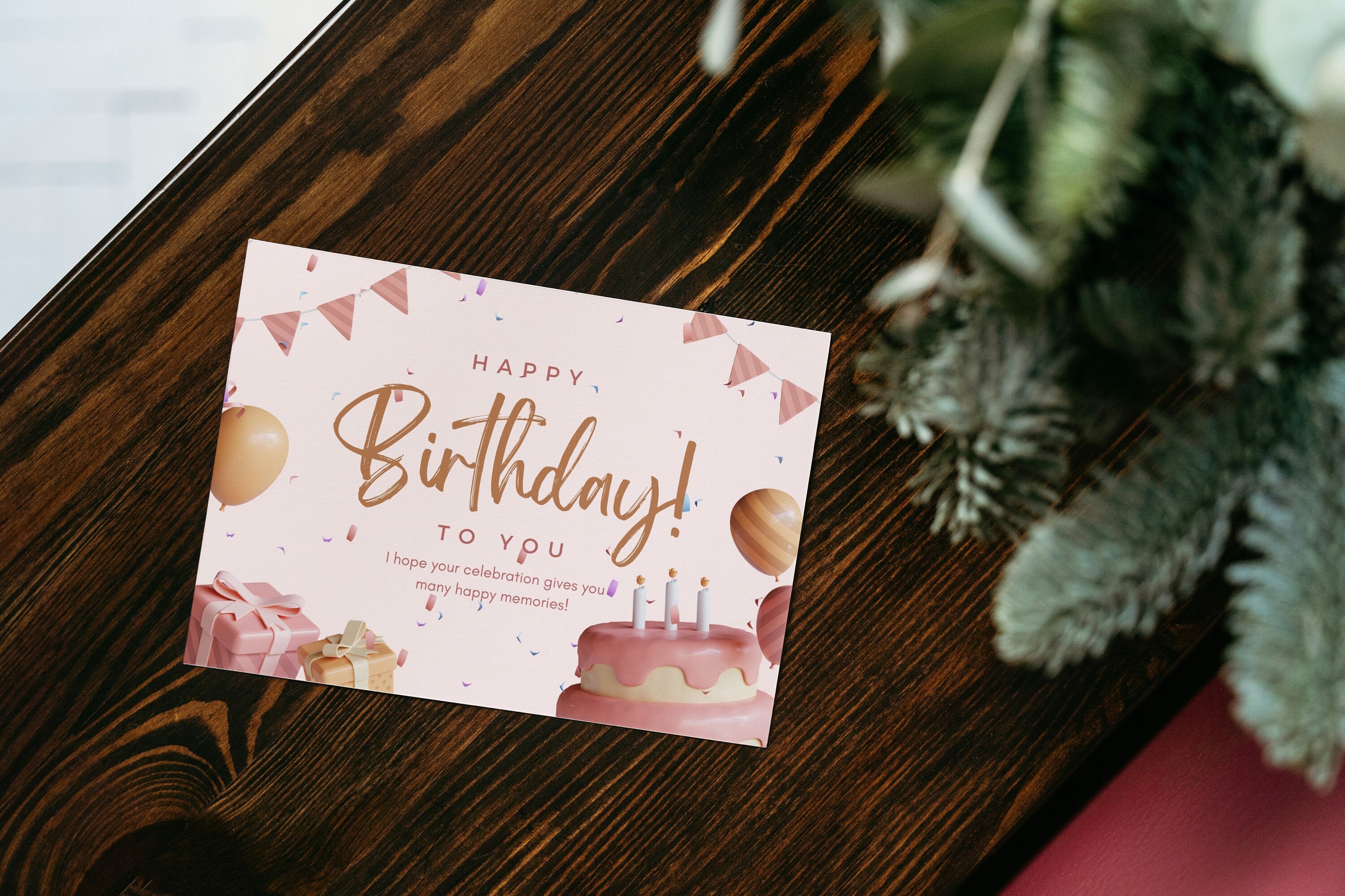 Cute Minimal Happy Birthday Card PDF, Digital Birthday Cards, Print at ...