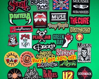 Rock Music Patch / Rock Heavy Metal Patch / Sew or Iron on Embroidered ...