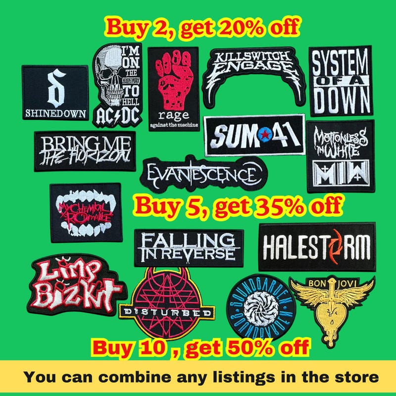 Metal Bands Velcro Patch - Etsy