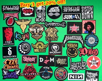 Rock Music Patch / Rock Heavy Metal Patch / Sew or Iron on Embroidered ...
