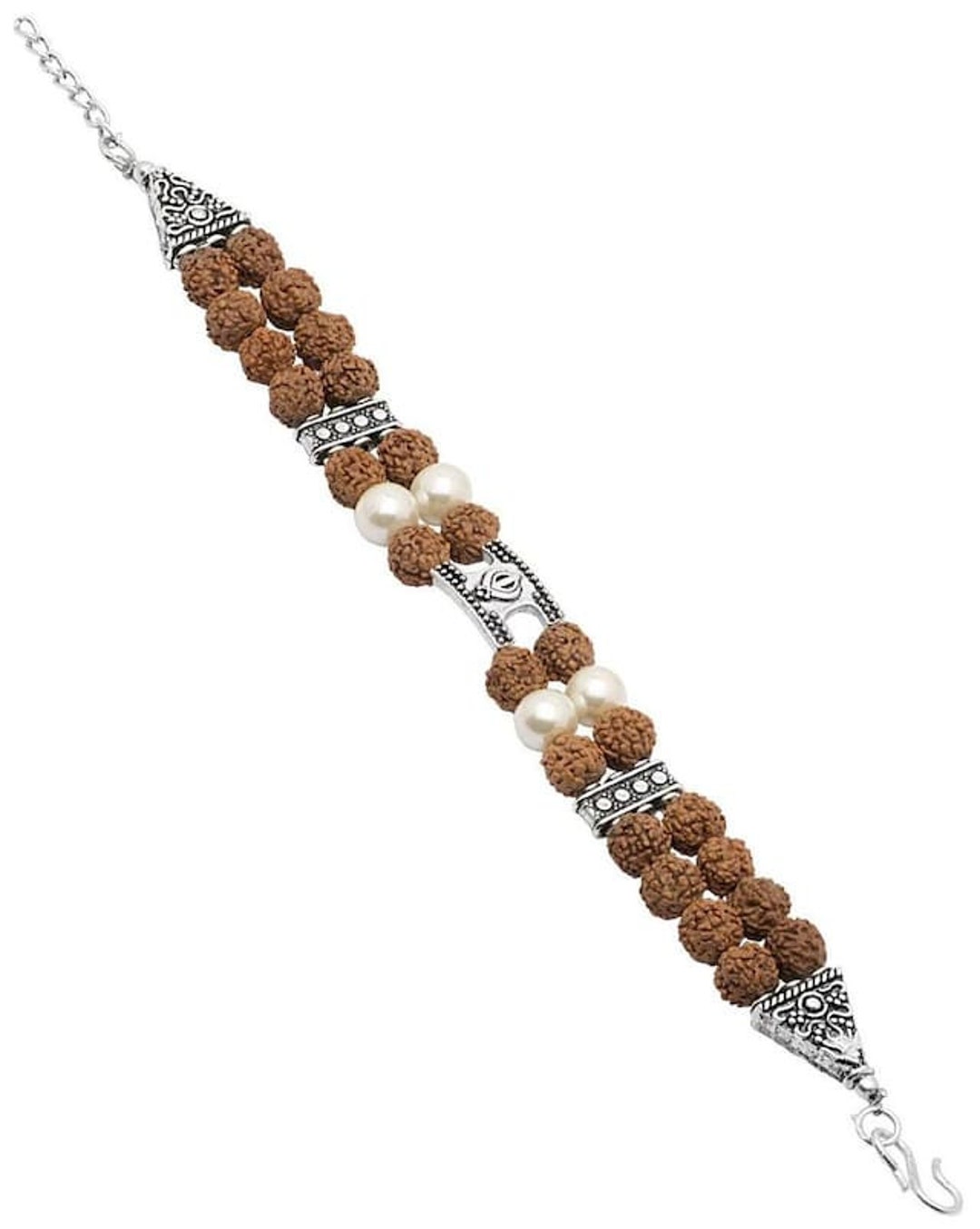 Rudraksha Beads With Sikh Charm Bracelet | Bracelet for Women ...