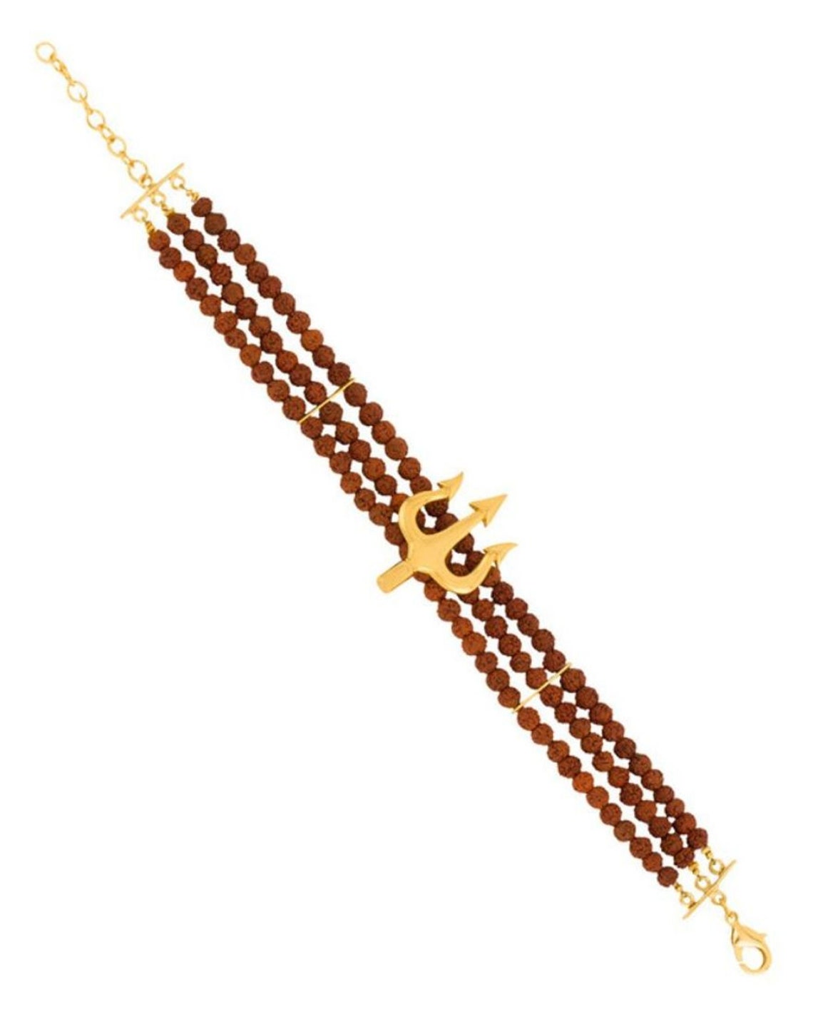 Original Rudraksha Trishul Bracelet | Gold-plated Trident Bracelet for ...