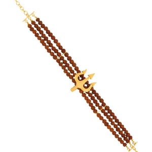 Original Rudraksha Trishul Bracelet | Gold-plated Trident Bracelet for ...