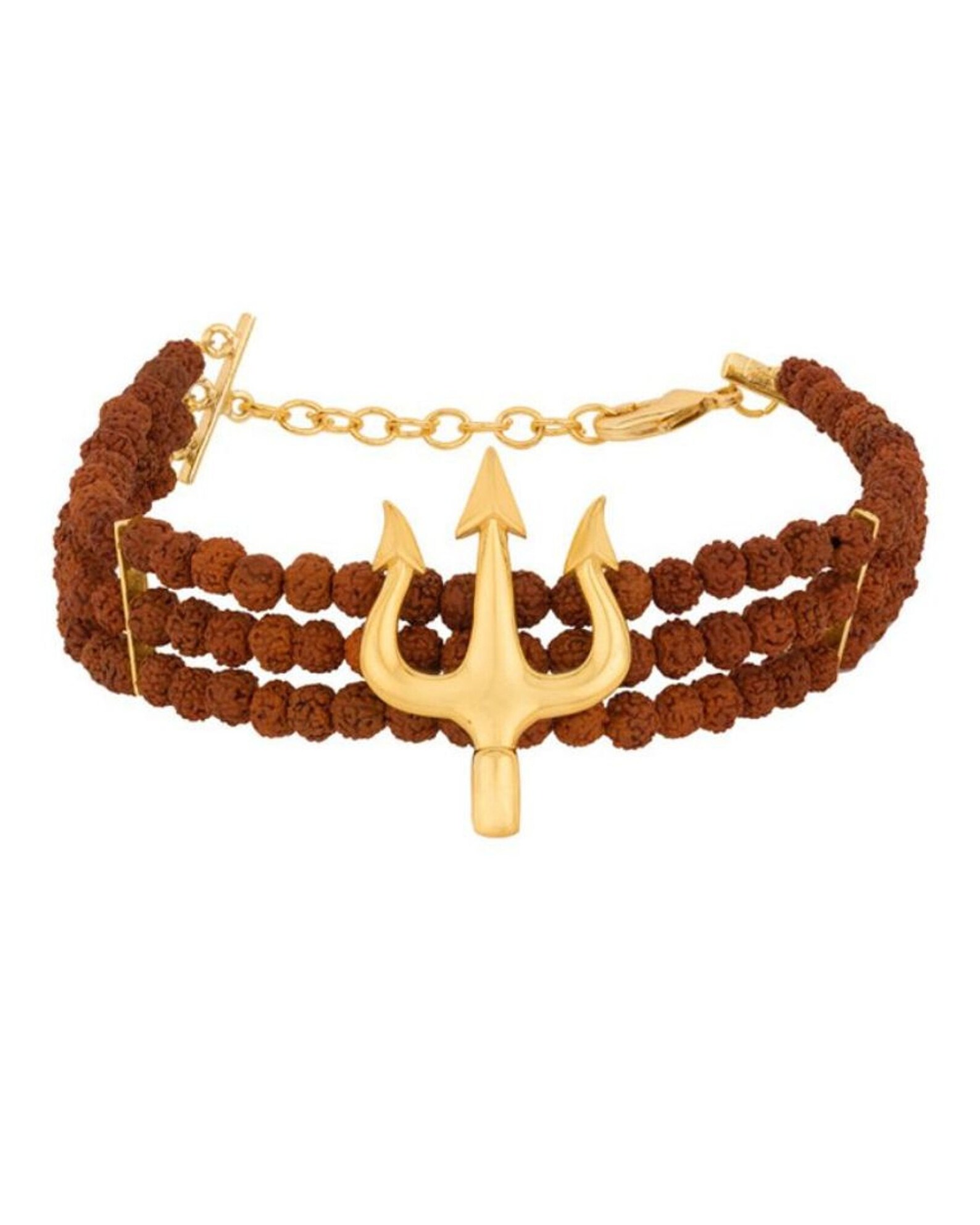 Original Rudraksha Trishul Bracelet | Gold-plated Trident Bracelet for ...