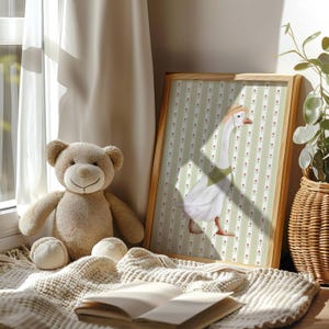 Vintage Goose Digital Wall Art - Farmhouse Nursery Print, Cottagecore ...