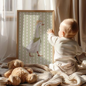 Vintage Goose Digital Wall Art - Farmhouse Nursery Print, Cottagecore ...