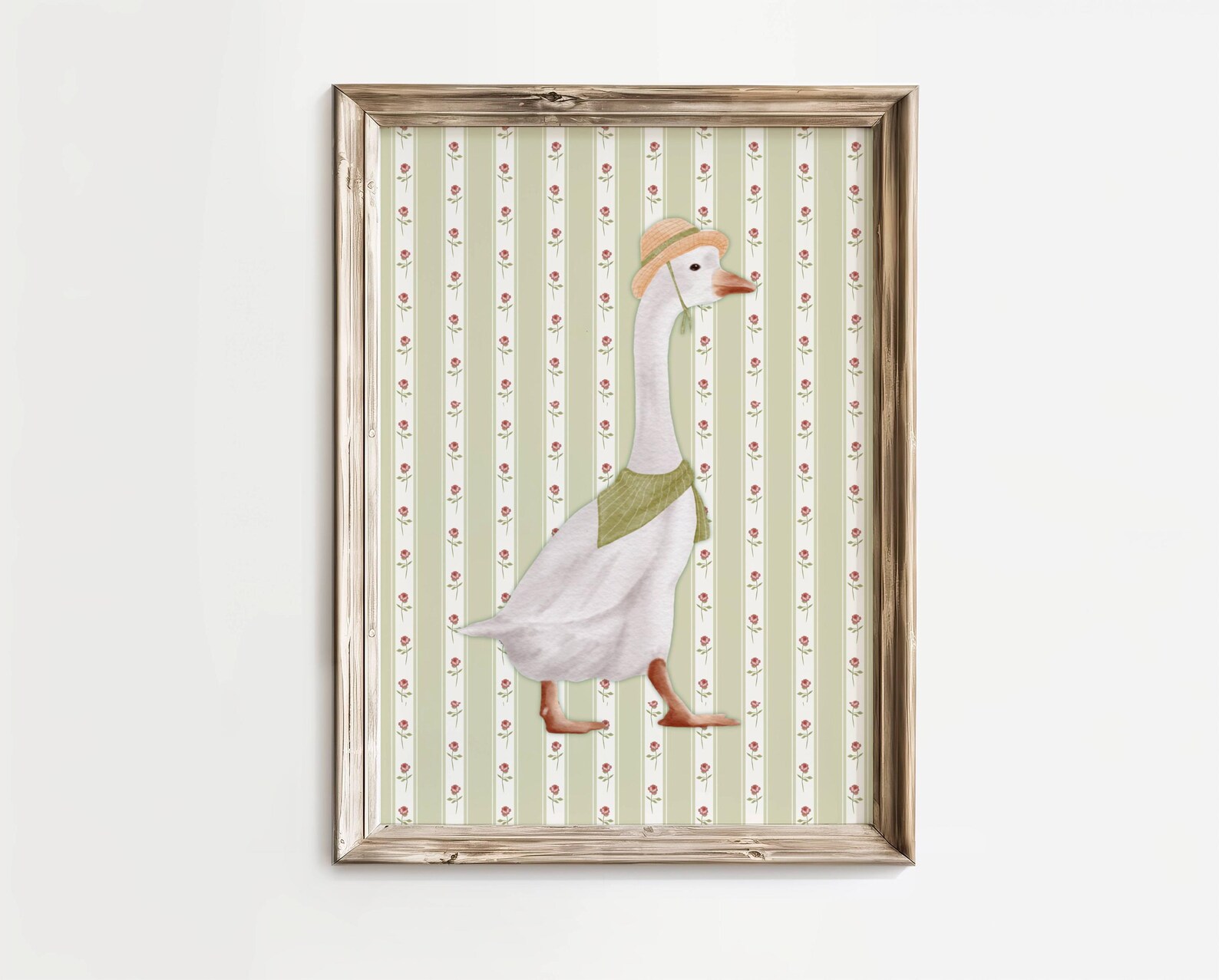 Vintage Goose Digital Wall Art - Farmhouse Nursery Print, Cottagecore ...