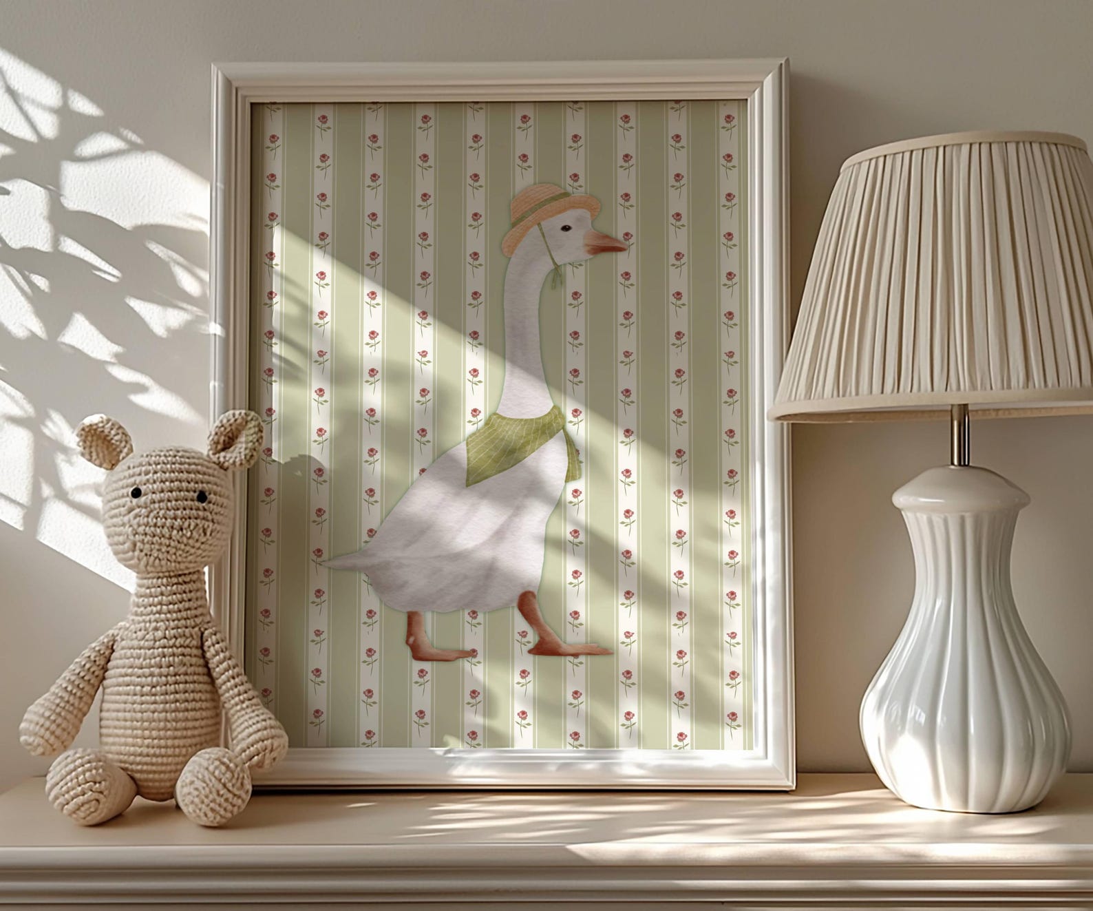 Vintage Goose Digital Wall Art - Farmhouse Nursery Print, Cottagecore ...