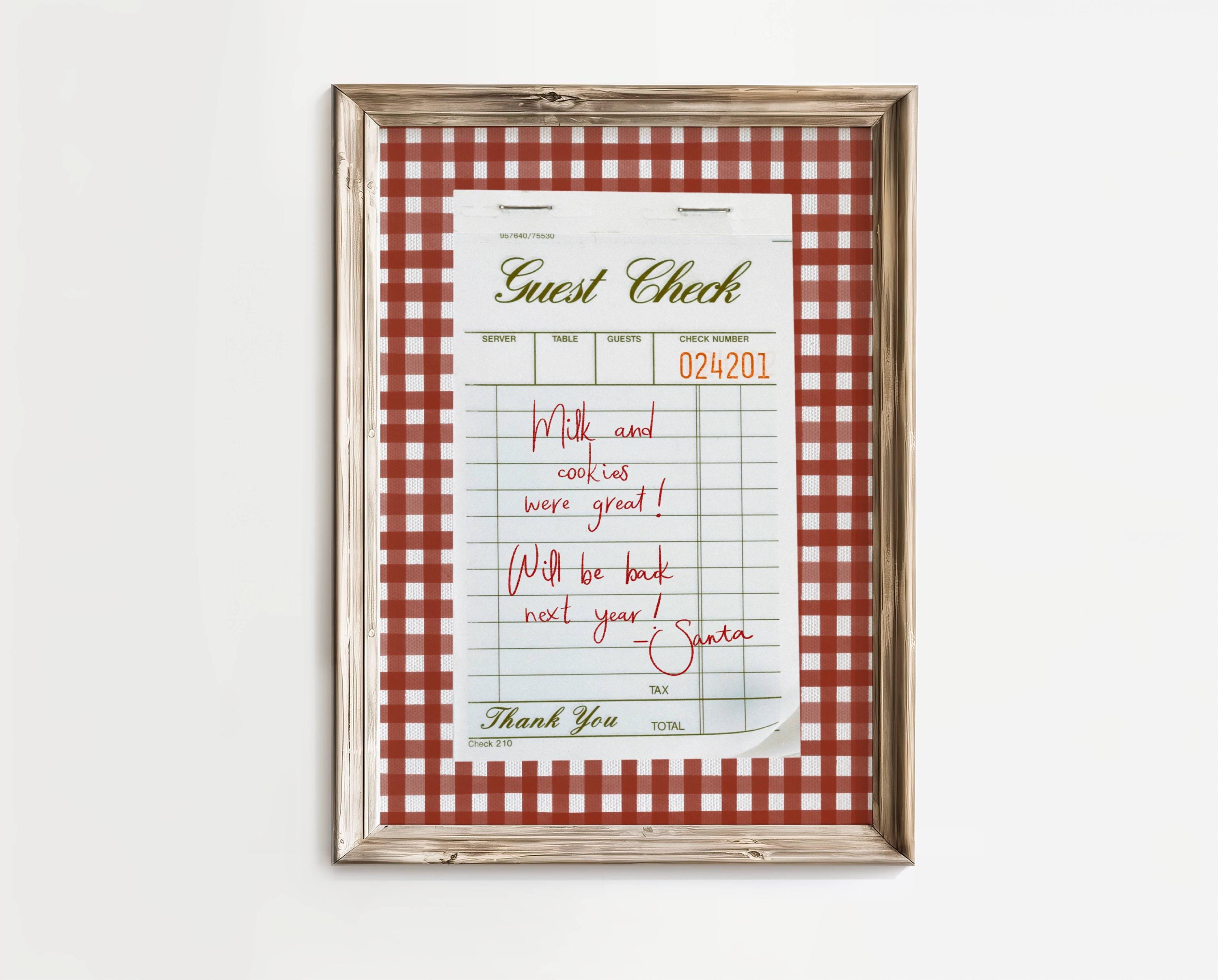 Santa Guest Check Print - Fun Christmas Wall Art, Holiday Kitchen Decor ...