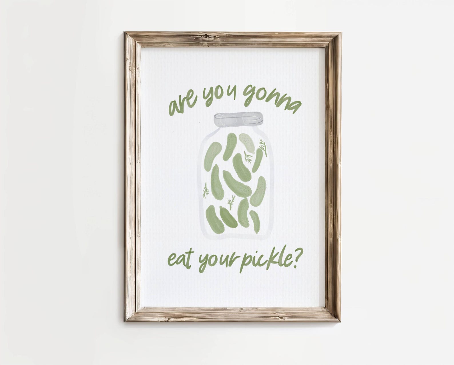 QUIRKY "are You Gonna Eat Your Pickle?" Art Print - Fun, Playfulkitchen ...