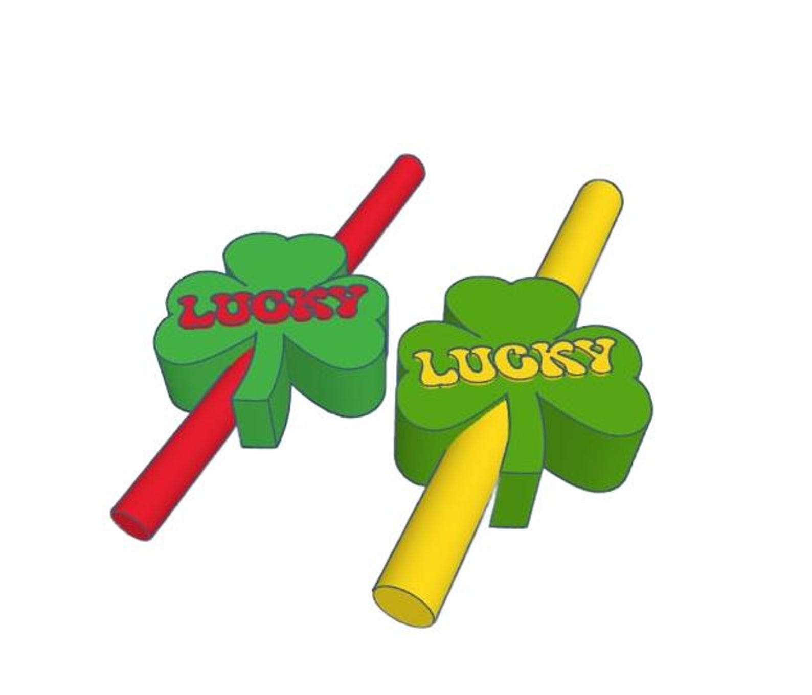 Lucky Shamrock Straw Topper STL File: 3D Print Design (digital Download ...