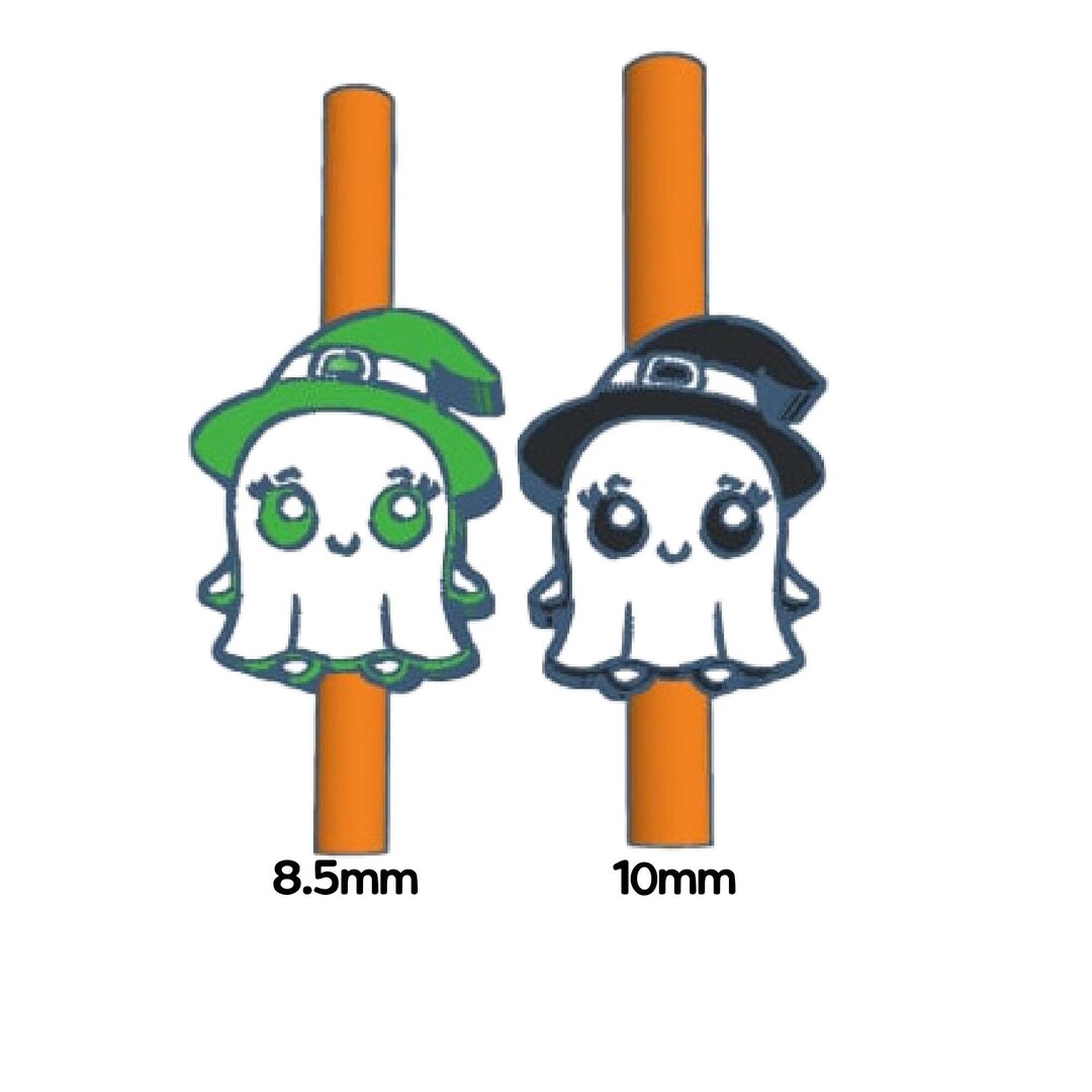 Kawaii Witch Ghost Straw Topper STL File for You to Download and Print ...