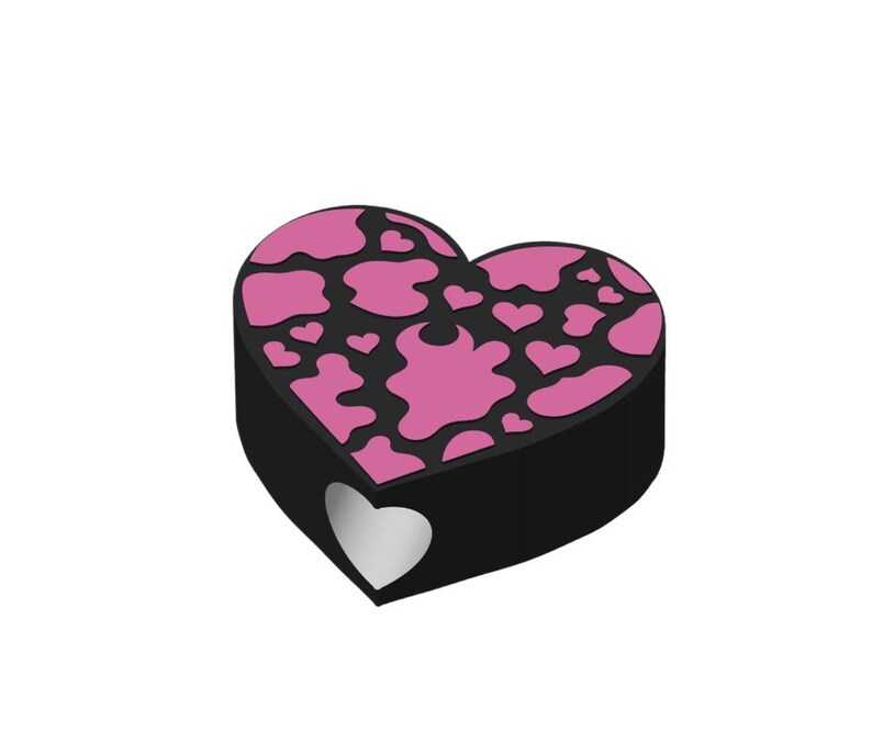 Cow Print Heart Straw Topper STL File in 2 Sizes for You to Download ...
