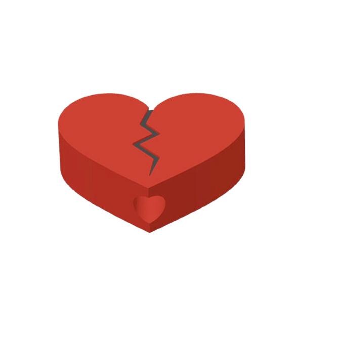 Broken Heart Straw Topper STL File (8.5mm & 10mm) Pre-colored 3MF Files ...