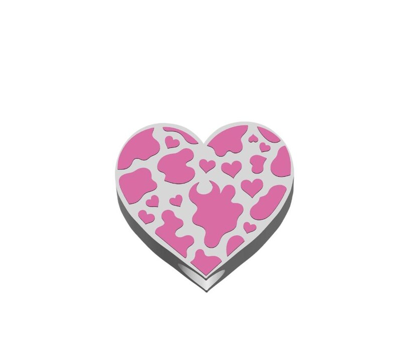 Cow Print Heart Straw Topper STL File in 2 Sizes for You to Download ...