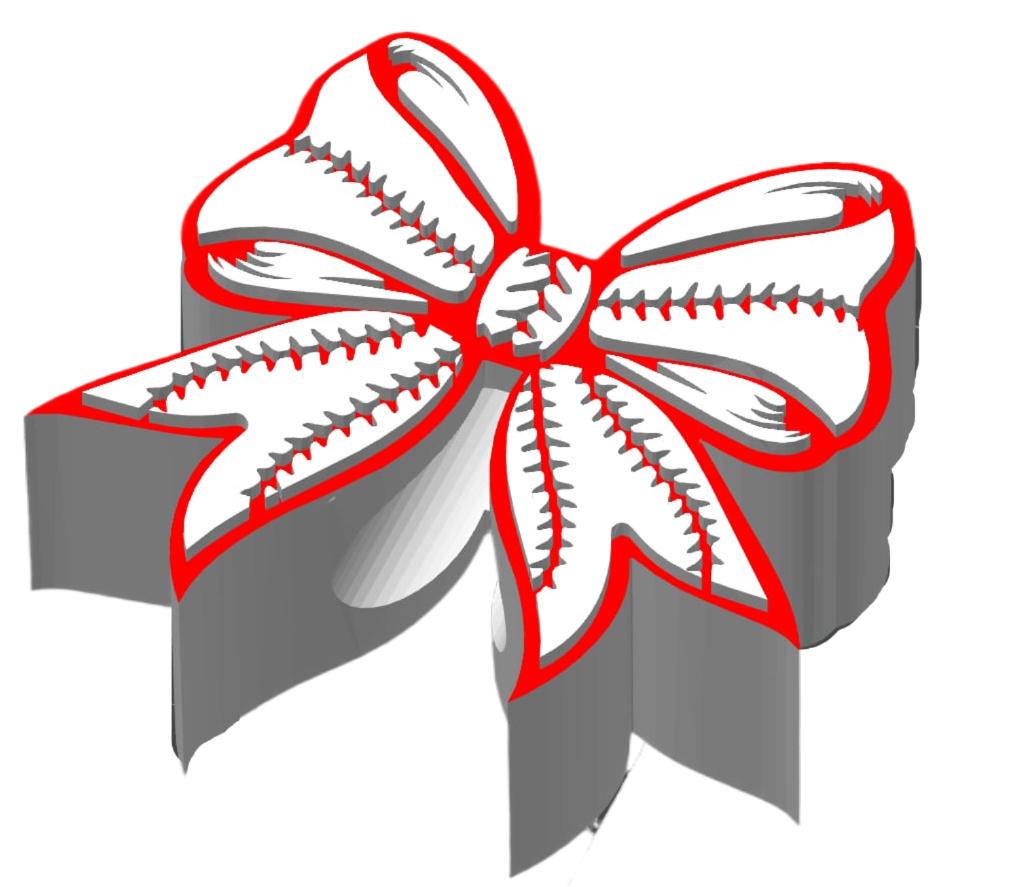 Baseball Softball Bow Straw Topper: 3D Print STL File 2 Sizes 3MF File ...